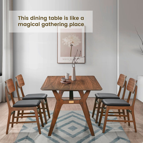 George Oliver Walnut Dining Table Set , 5 Piece | Wayfair